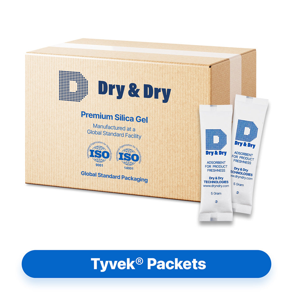 5 Gram [3,000 Packets] Tyvek® Silica Gel Desiccant Packets (FDA Compli