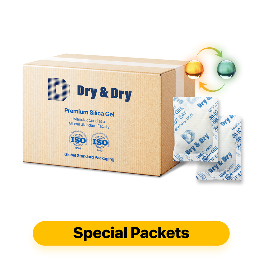 20 Gram [800 Packs] "Dry & Dry" SPECIAL Food Safe Orange Indicating(Or